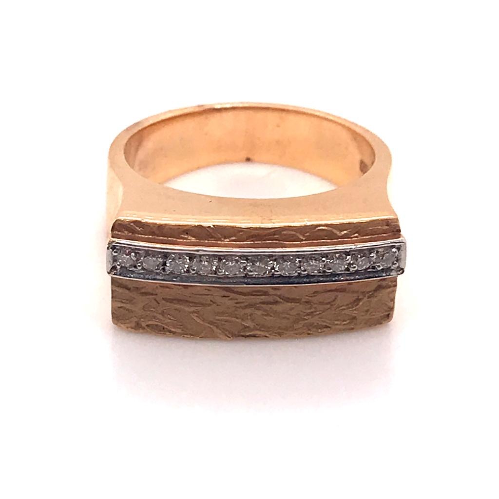 Rose Gold Matte Finish Ring with Diamonds – Artistic Jewelers
